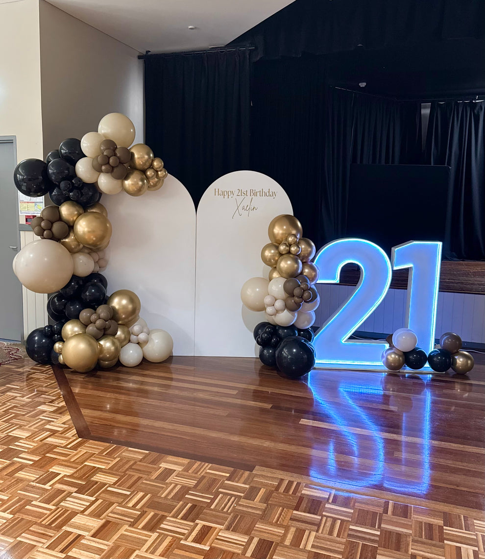 LIGHT UP NUMBERS & DOUBLE BALLOON ARCH PACKAGE – Rainbow Events ...